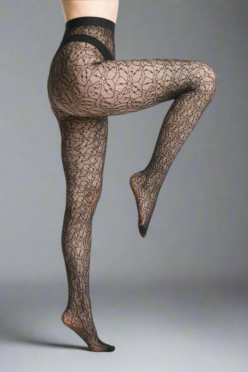 Compass Rose Floral Lace Patterned Tights – Leg Appeal